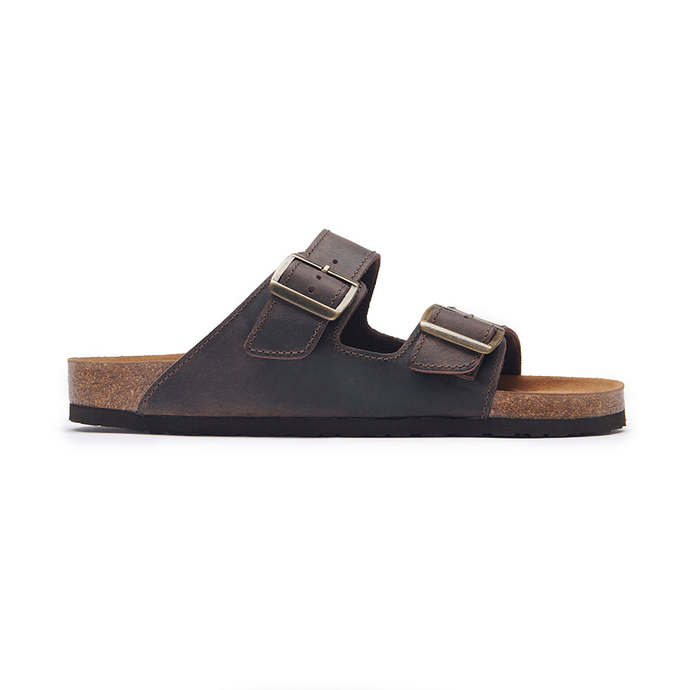 Leather Cork Sandal - Brown – Samuel Windsor